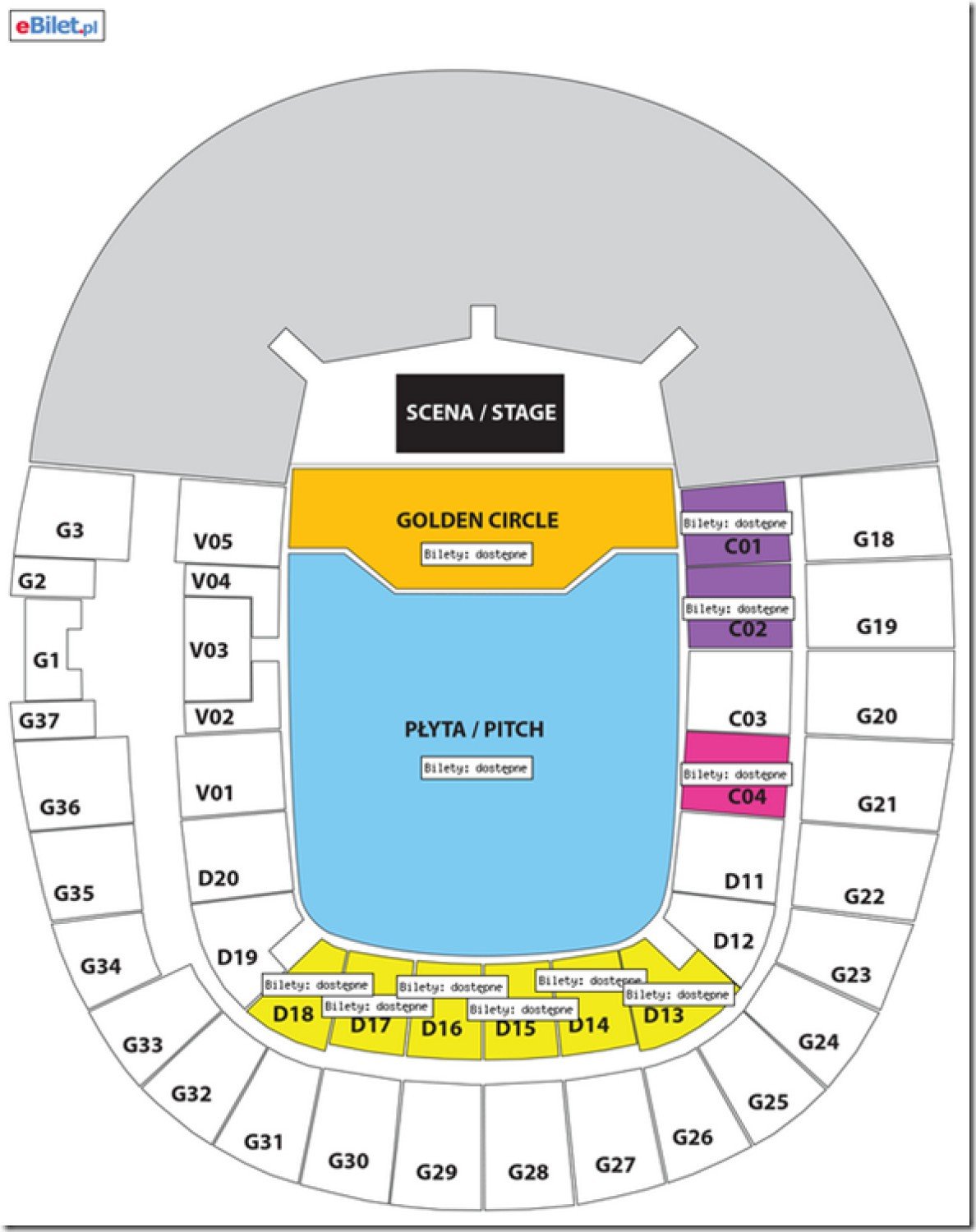 Orange Warsaw Festival 2013: Mapa, Sektory Na Stadionie Narodowym ...