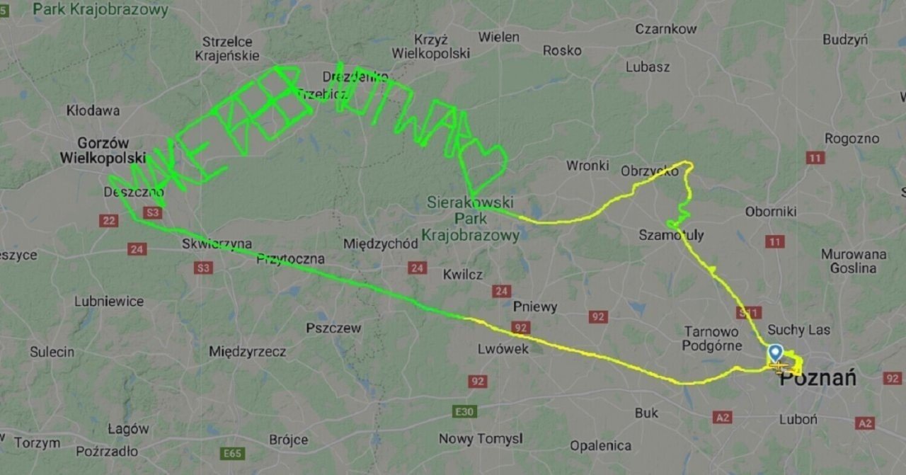 Pilot, który torem lotu wykonał napis "Make beer, not war" odnaleziony ...
