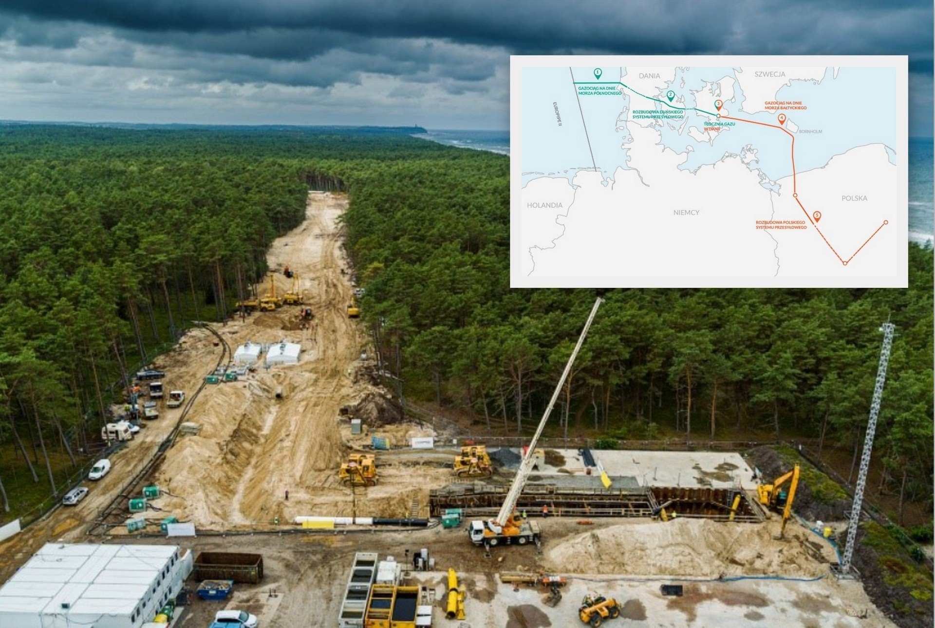 Mapa Baltic Pipe. Gazociąg składa się z pięciu komponentów | Echo Dnia ...