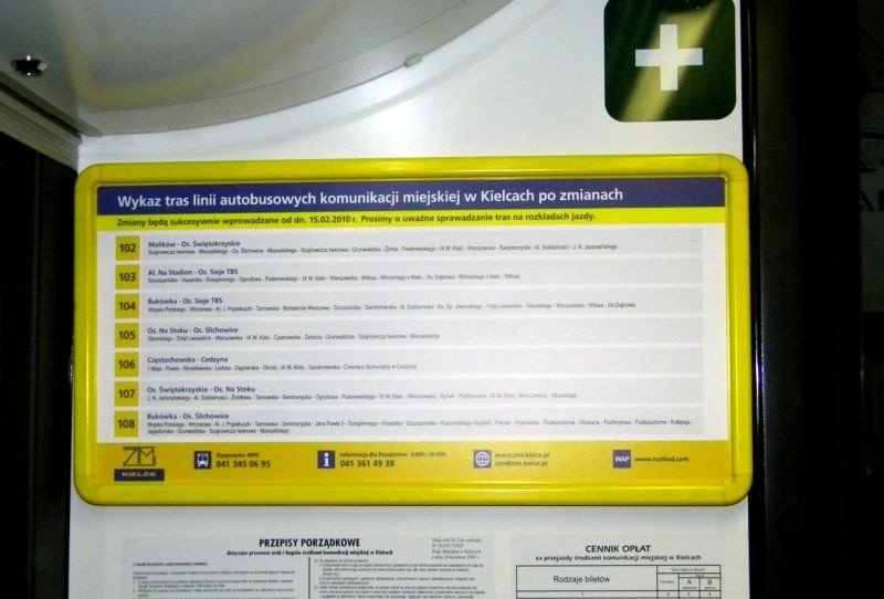 Wykazy wszystkich nowych linii już są w miejskich autobusach | Echo ...
