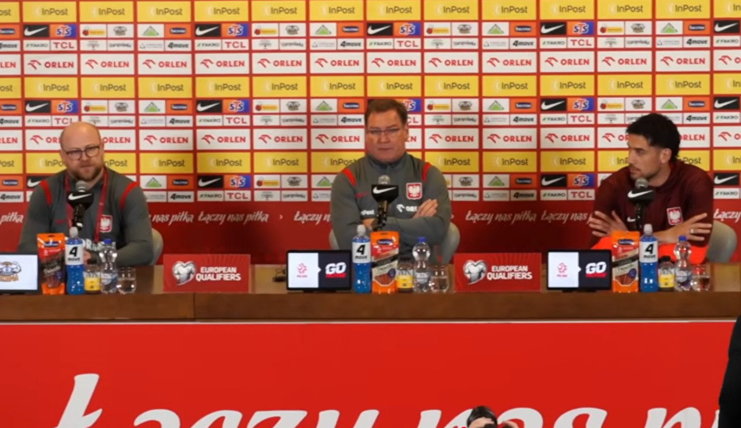 Transmisja oficjalnej konferencji reprezentacji Polski. Jan Urban i ...