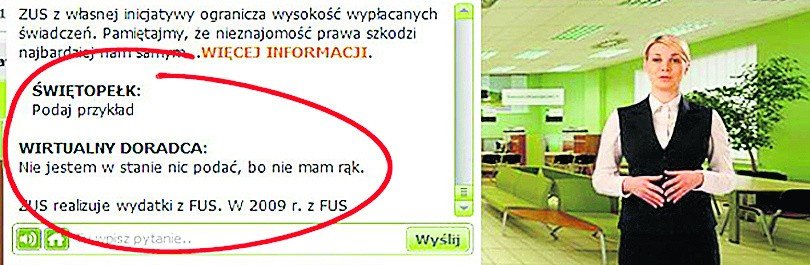 Zasada: Monika z ZUS nie jest w stanie nic podać, bo... nie ma rąk ...