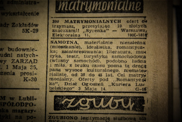 "Wysoki i bez grosza pozna..."Czyli ogłoszenia matrymonialne z dawnych ...