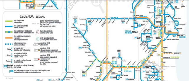 Kolorowa mapa linii autobusowych i trolejbusowych w Gdyni | Gdańsk ...