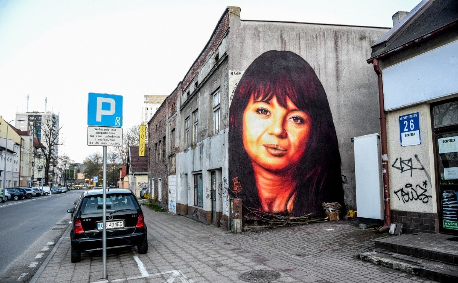 Mural z Anną Przybylską w Gdańsku Wrzeszczu. Autorem podobizny zmarłej ...